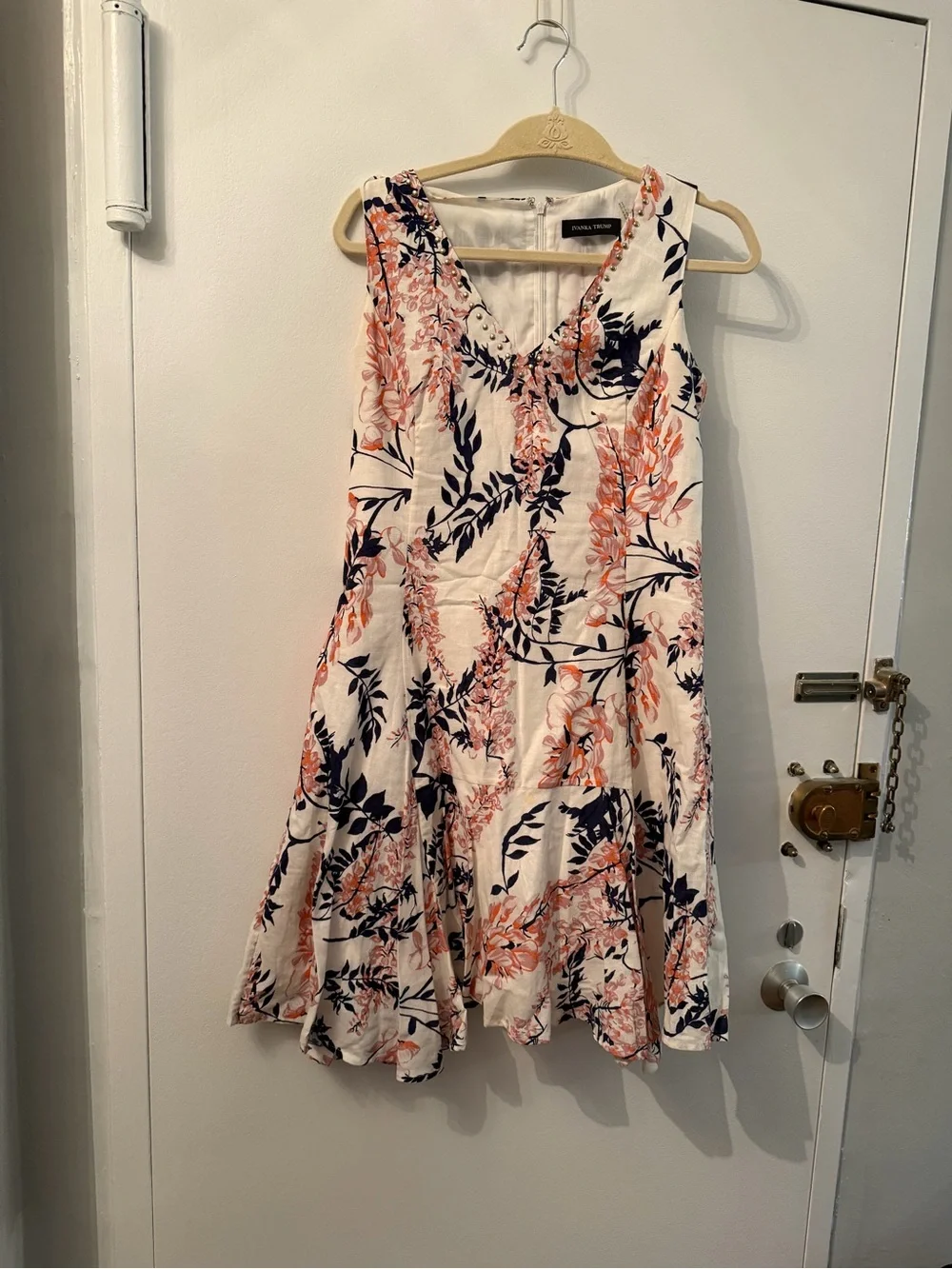 Ivanka Trump | Dresses | Ivanka Trump White Floral Aline Dress With ...